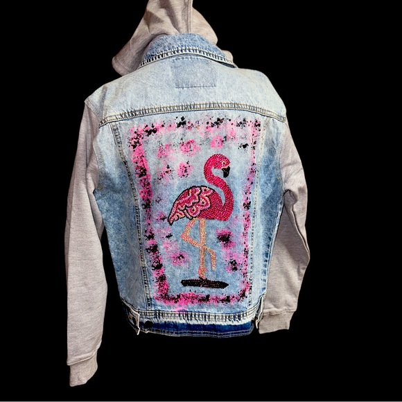 Pamynthia Designs | Jackets & Coats | Flamingo Embellished Hooded ...